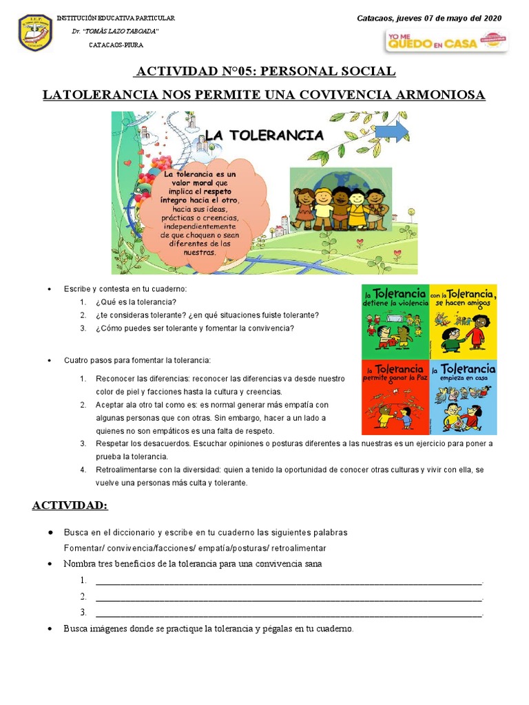 Actividad Tolerancia | PDF