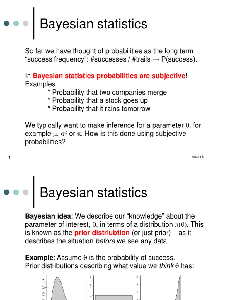 Bayesian Statistics Probabilities Are Subjective | PDF | Bayesian Inference | Probability ...