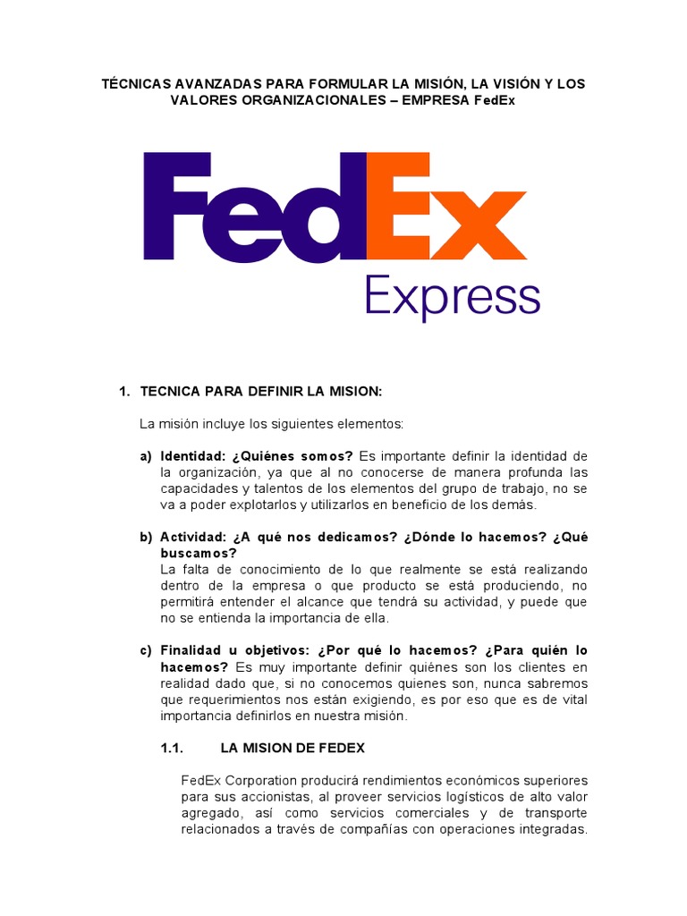 TÉCNICAS AVANZADAS PARA FORMULAR LA MISIÓN, LA VISIÓN Y LOS VALORES ORGANIZACIONALES - EMPRESA ...
