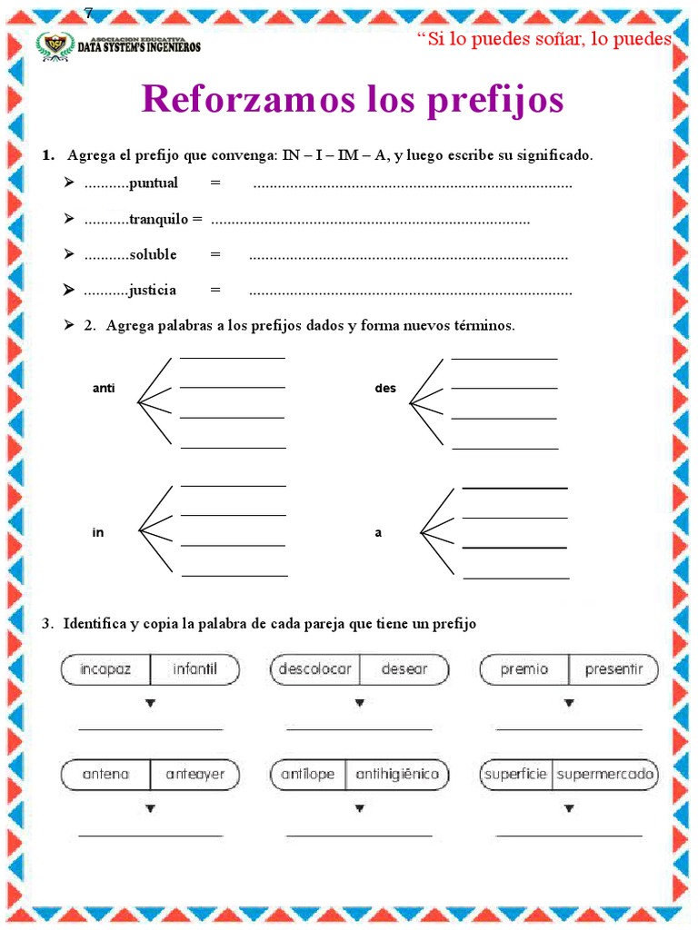 Ficha de Actividad - Los Prefijos | PDF