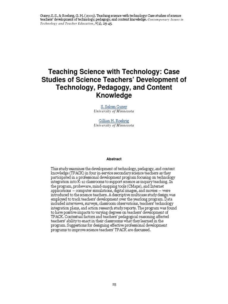 Teaching Science With Technology: Case Studies of Science Teachers ...