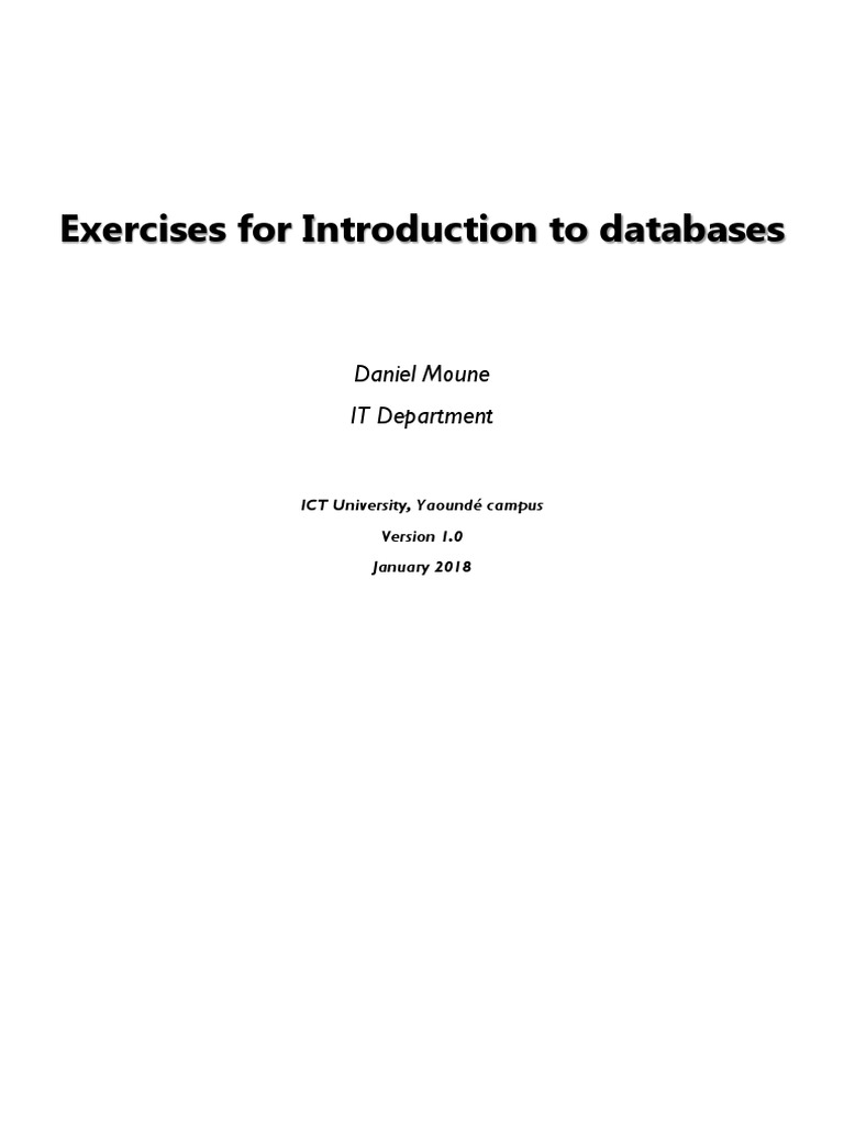 Daniel Moune Introduction To Databases Exercises Set | Download Free PDF | Databases | Microsoft ...