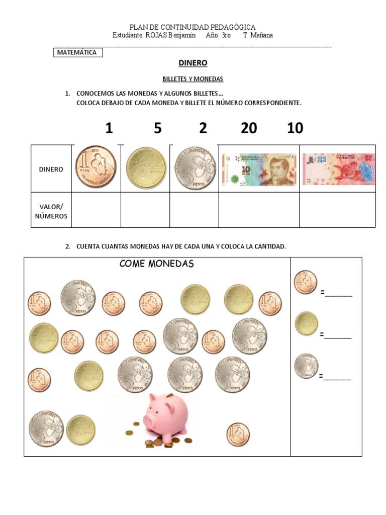 MATEMÁTICA El Dinero | PDF | Enseñanza de matemática | Business