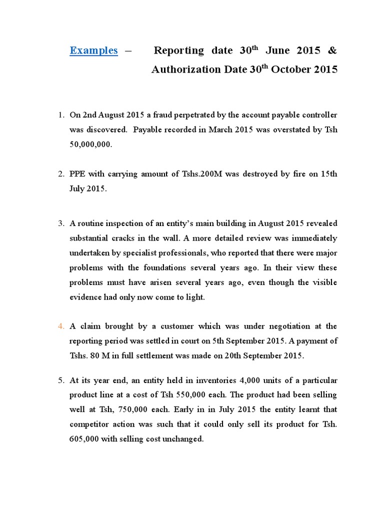 Examples IPSAS 14 | PDF