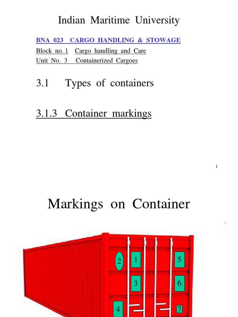 CONTAINER MARKINGS | PDF | Cargo | Transport