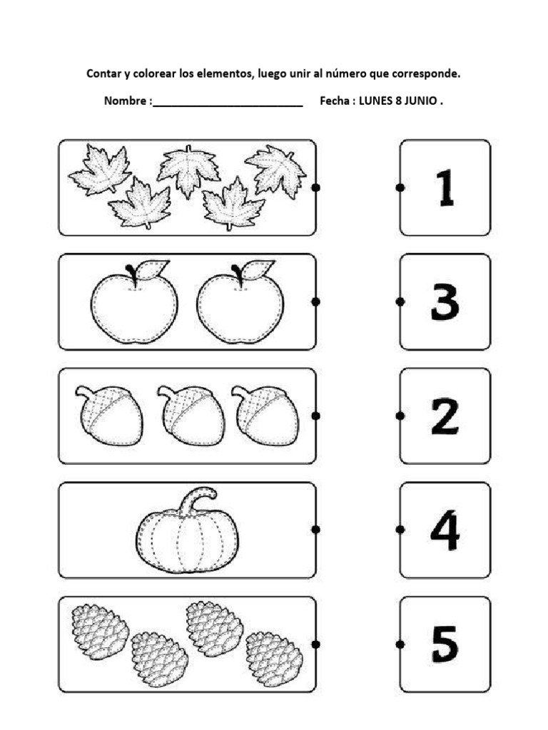 Contar y Colorear Los Elementos | PDF