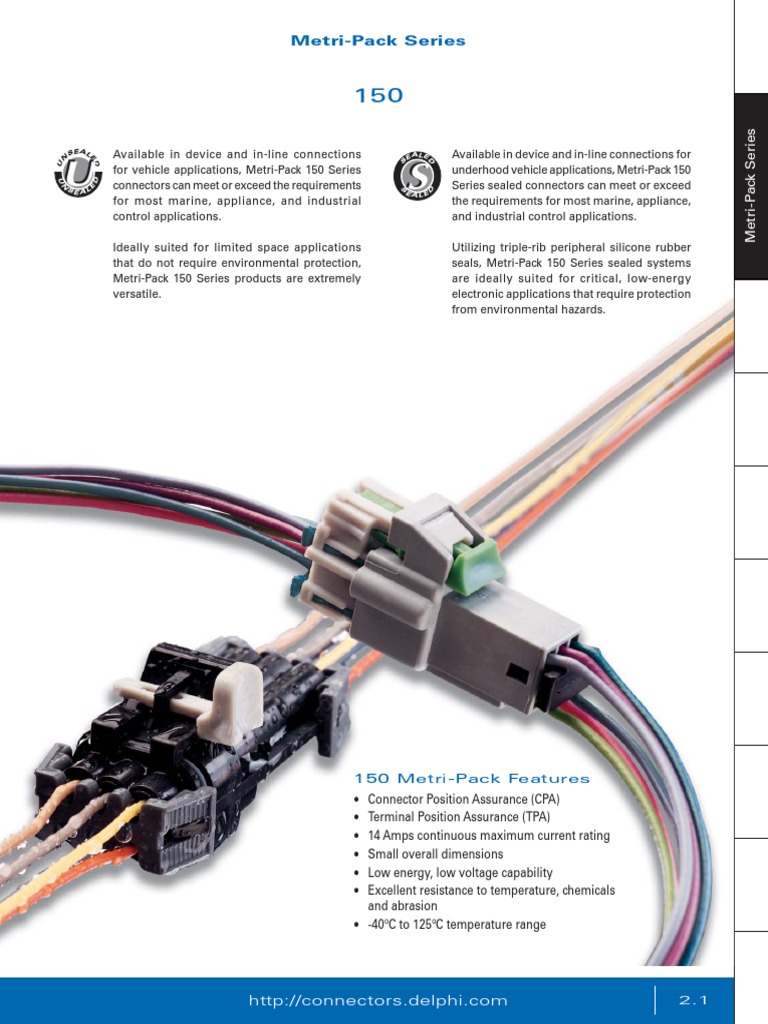 Metri-Pack 150 Series Connectors Guide | PDF | Electrical Connector ...