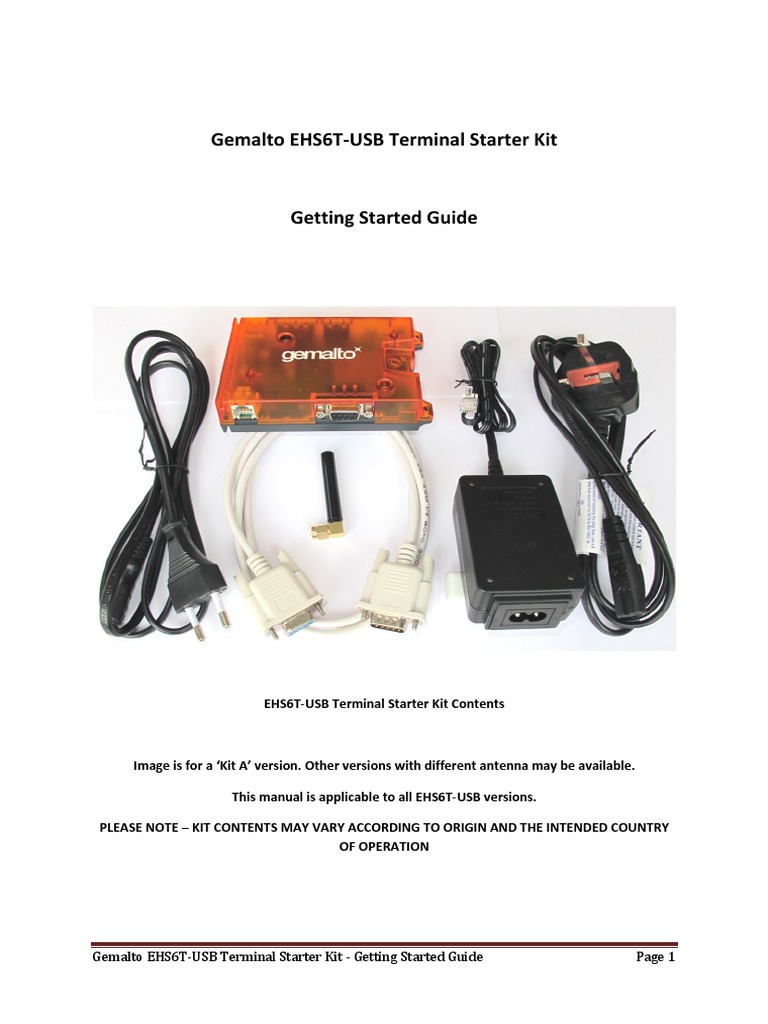 Gemalto EHS6T-USB Terminal Starter Kit - Getting Started Guide | PDF ...