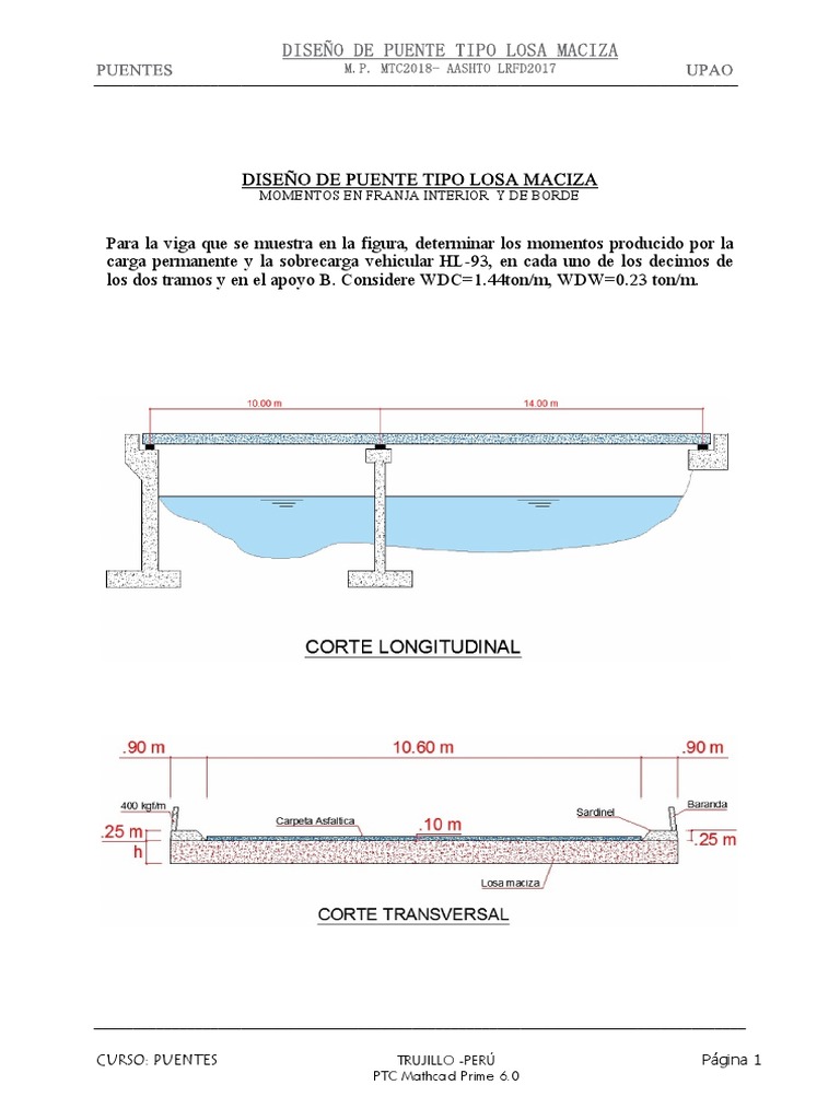 Diseño De Puente Tipo Losa Momentos Pdf Naturaleza