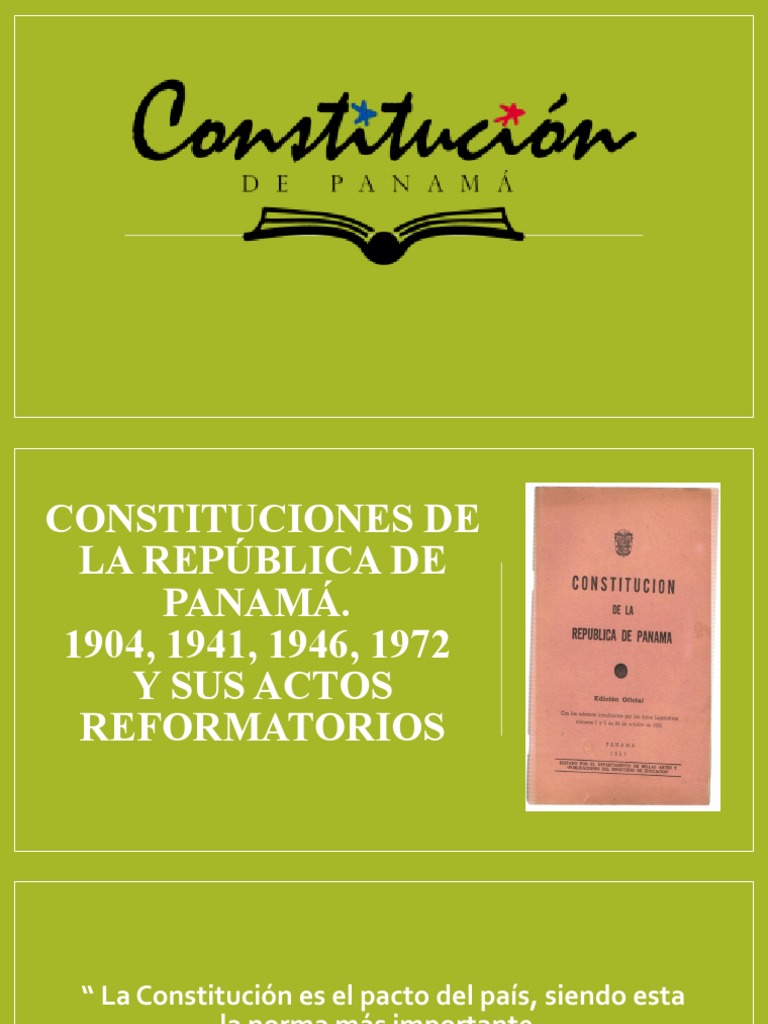 CONSTITUCIONES DE LA REPUBLICA DE PANAMA New | PDF | Constitución ...