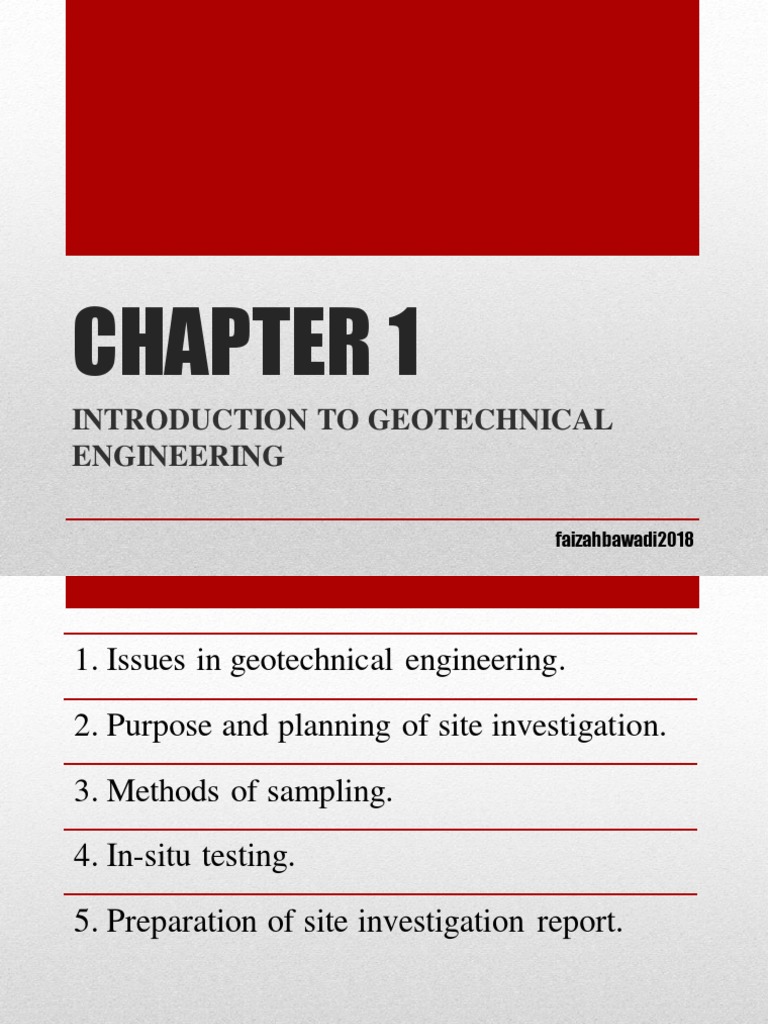 Chapter 1 Introduction To Geotechnical Engineering | PDF | Geotechnical ...