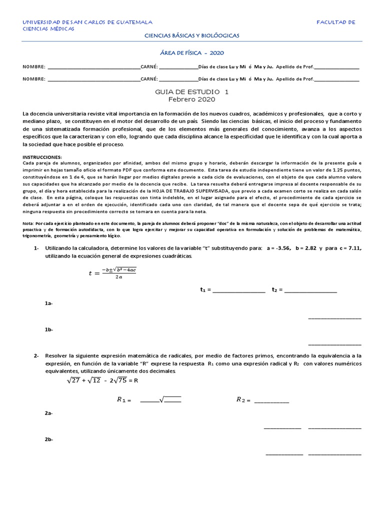 Hoja de Trabajo #1 Fisica | PDF | Esfera | Triángulo