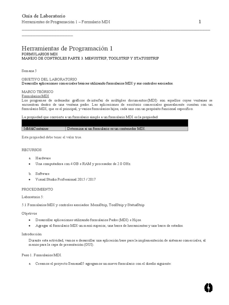 S5 - Formularios MDI | PDF | Interfaces gráficas de usuario | Software