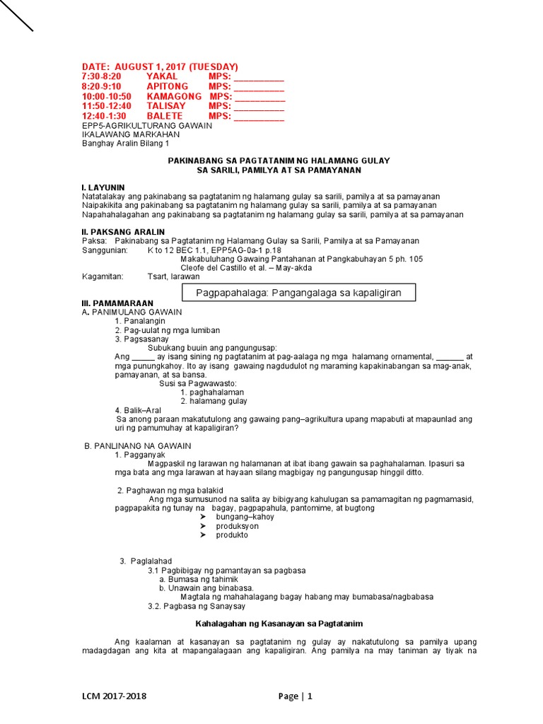 Lp Epp Agrikultura 1 5 Pdf