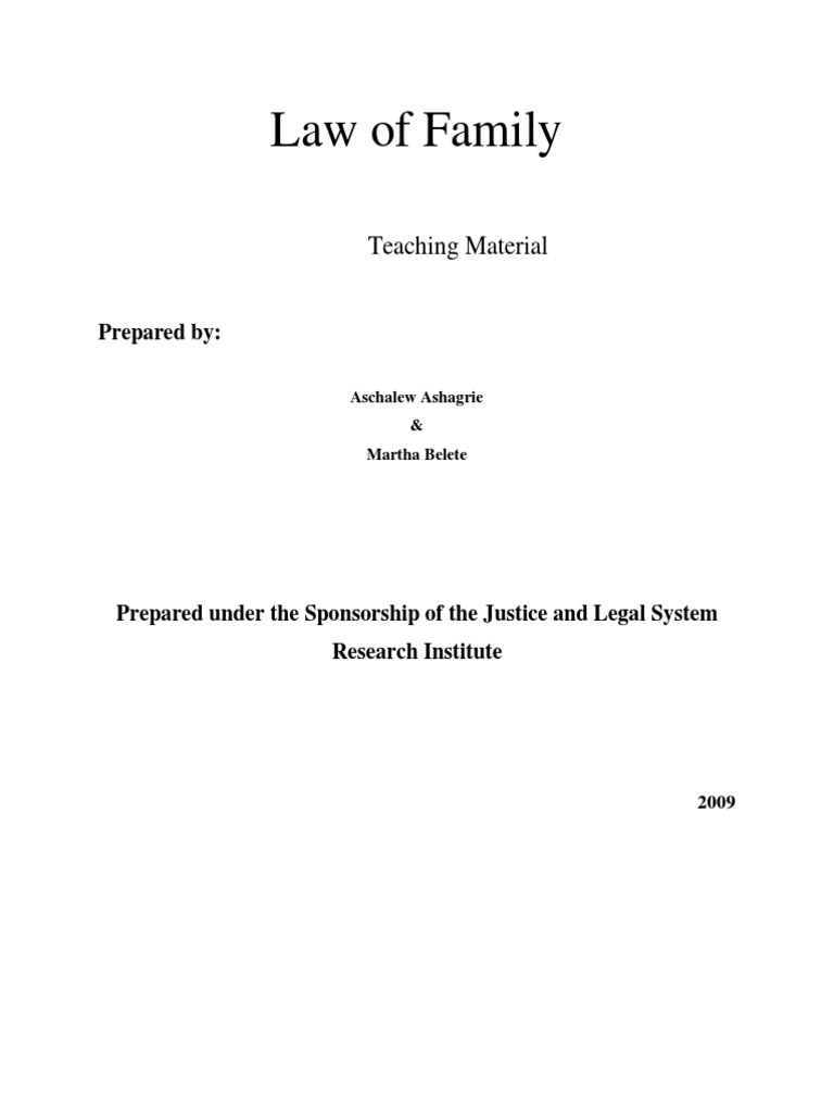 1 Family-Law-Teaching-Material PDF | PDF | Family | Marriage