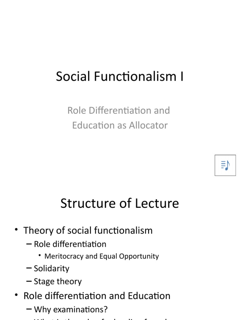 Session 3 Functionalism I Role Differentiation | PDF | Solidarity ...