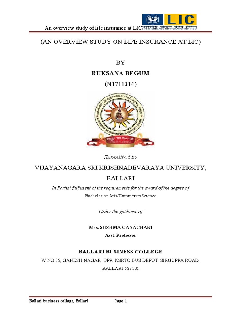 Lic Project 2 | PDF | Research Design | Life Insurance