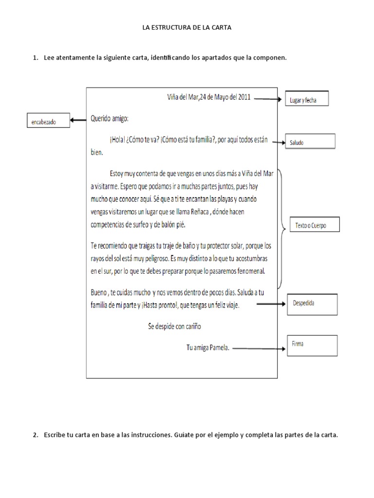 Guia de Trabajo Estructura de La Carta | PDF