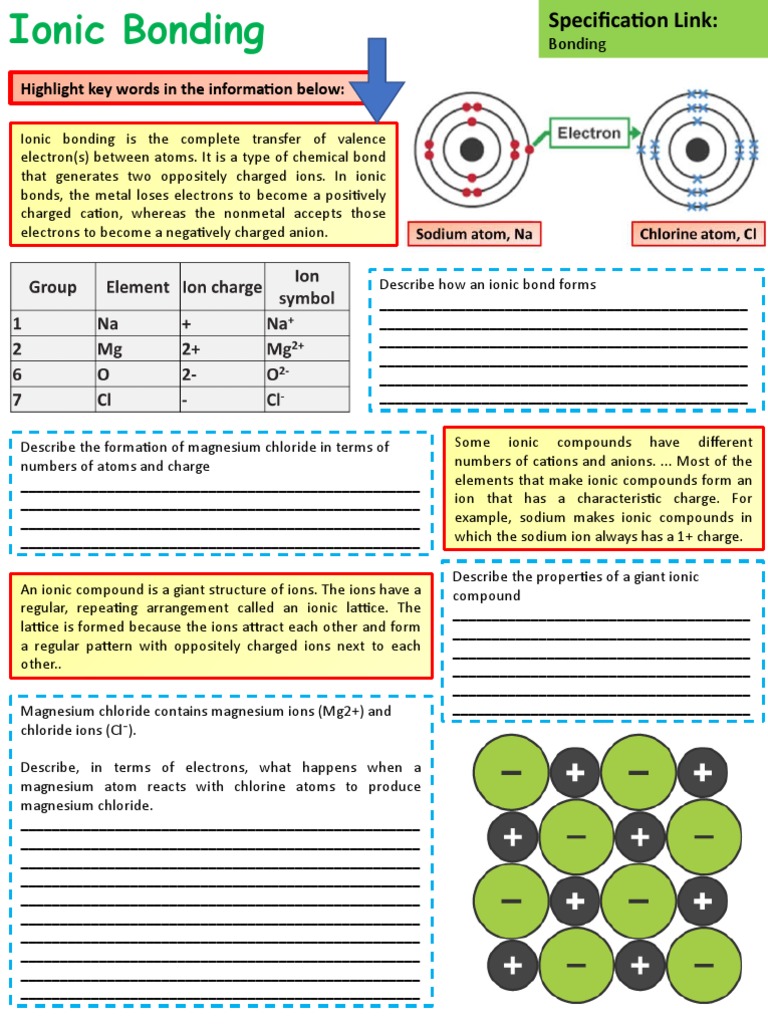 Ionic Bonding Practice Question | PDF | Ion | Ionic Bonding