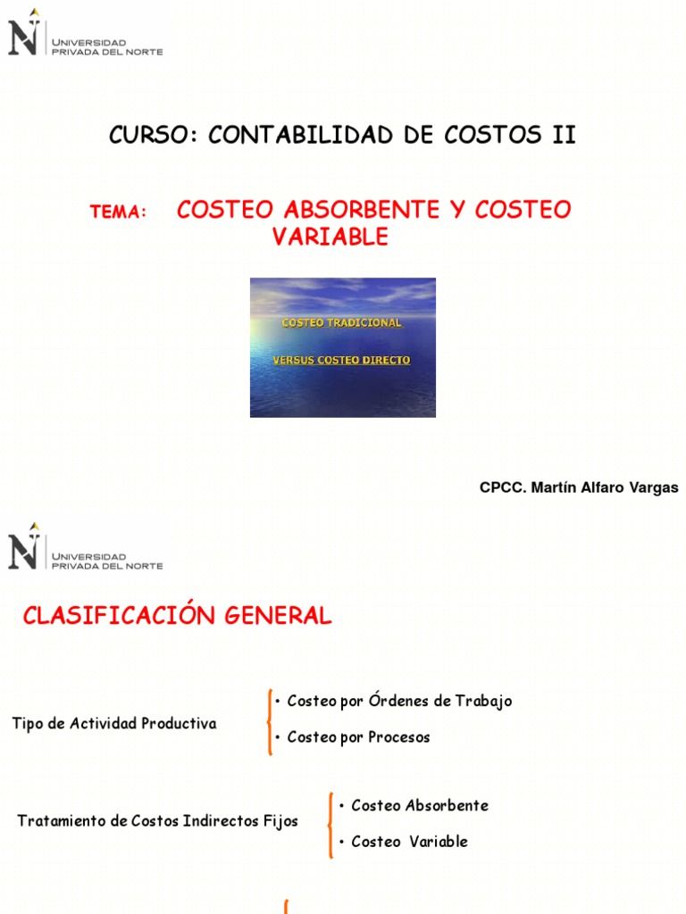 Clase 2 Costeo Absorbente y Costeo Variable | PDF | Costo | Negocios económicos