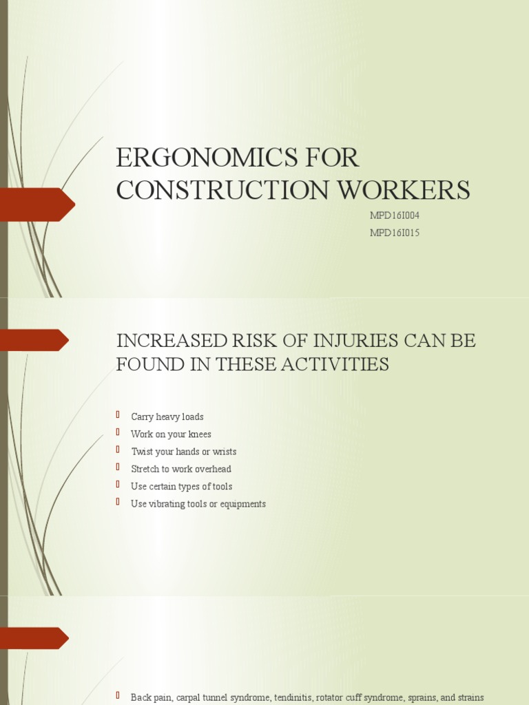 Ergonomics For Construction Workers | PDF | Nature