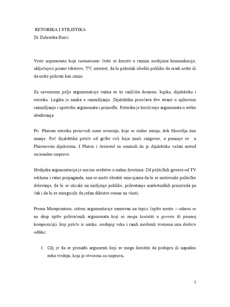 RETORIKA Argumenti | PDF