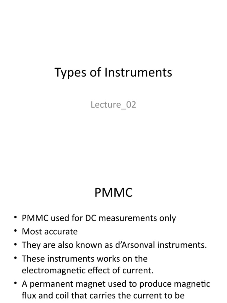 PMMC Instruments and Galvanometer Overview | PDF | Inductor | Electric ...
