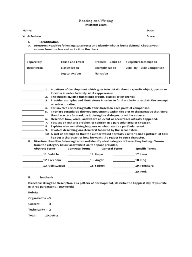 Reading and Writing Midterm 2019-2020 | PDF | Cognition | Cognitive Science Reading and Writing Midterm 2019-2020 | PDF | Cognition | Cognitive Science
