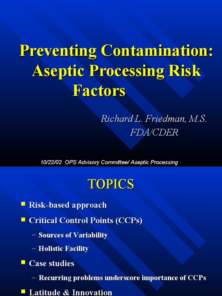 Preventing Contamination: Aseptic Processing Risk Factors | PDF ...
