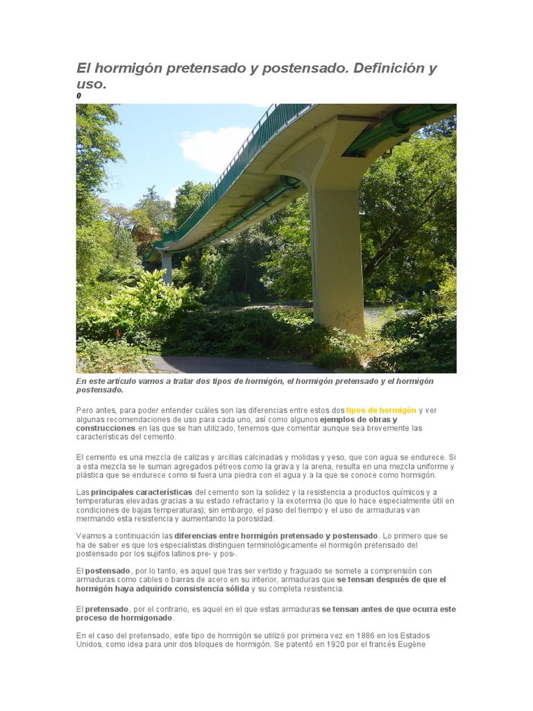 El Hormigón Pretensado Y Postensado Pdf Hormigón Pretensado Hormigón