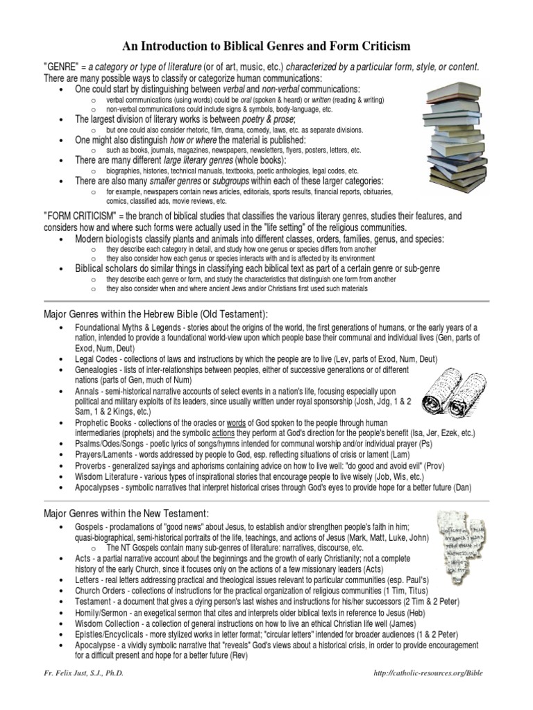 Biblical Genres and Form Cricitism | Download Free PDF | Genre | Bible