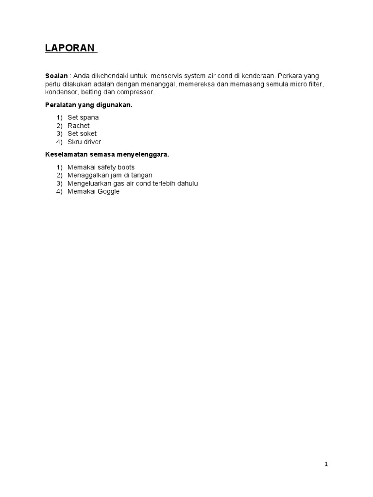 Laporan Amali 1 Belt | PDF