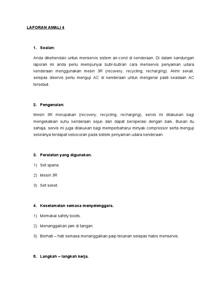 Laporan Amali 4 Mesin 3r | PDF