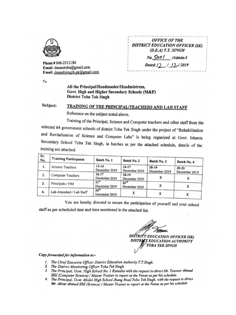 Training of Principals, Science and Computer Teacher and Lab Staff PDF ...