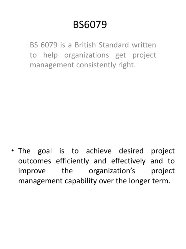 BS 6079 Is A British Standard Written To Help Organizations Get Project ...