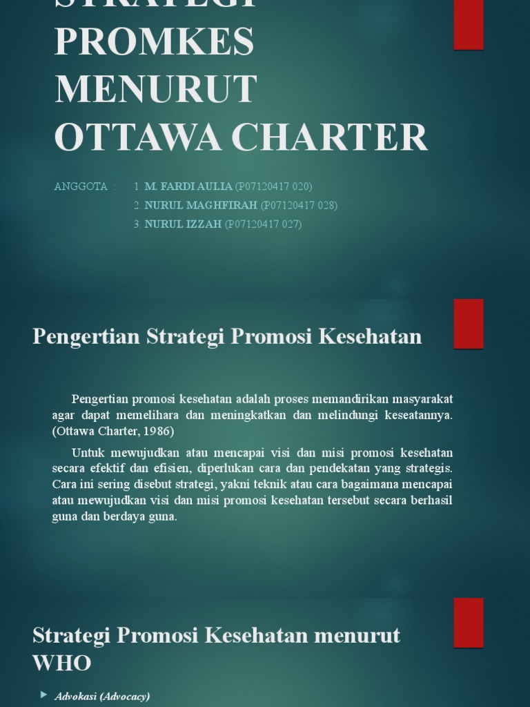 Strategi Promkes Menurut Ottawa Charter | PDF