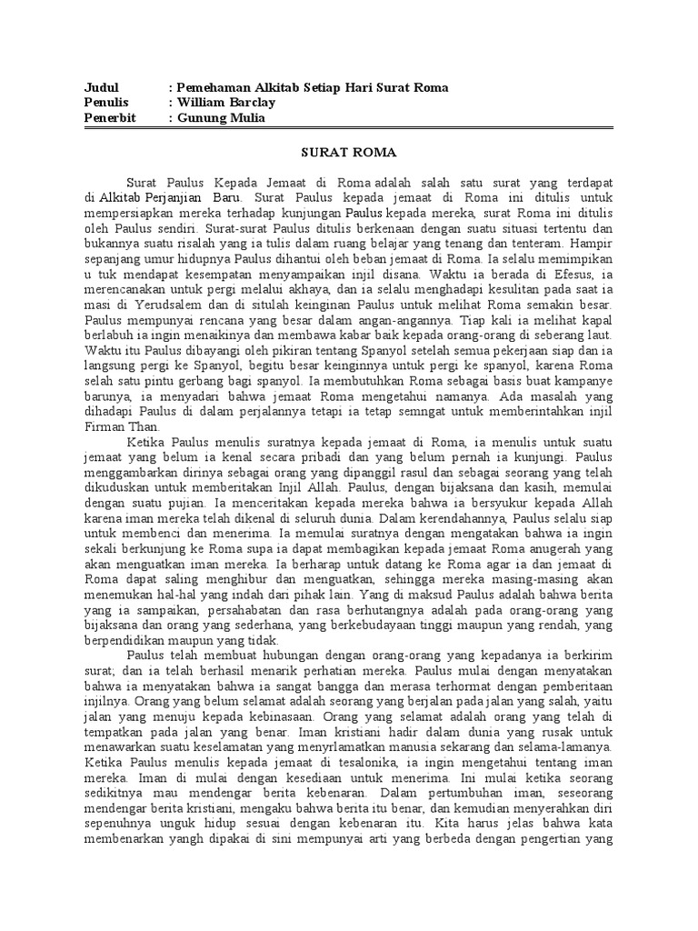 Surat Roma | PDF | Filsafat | Sejarah