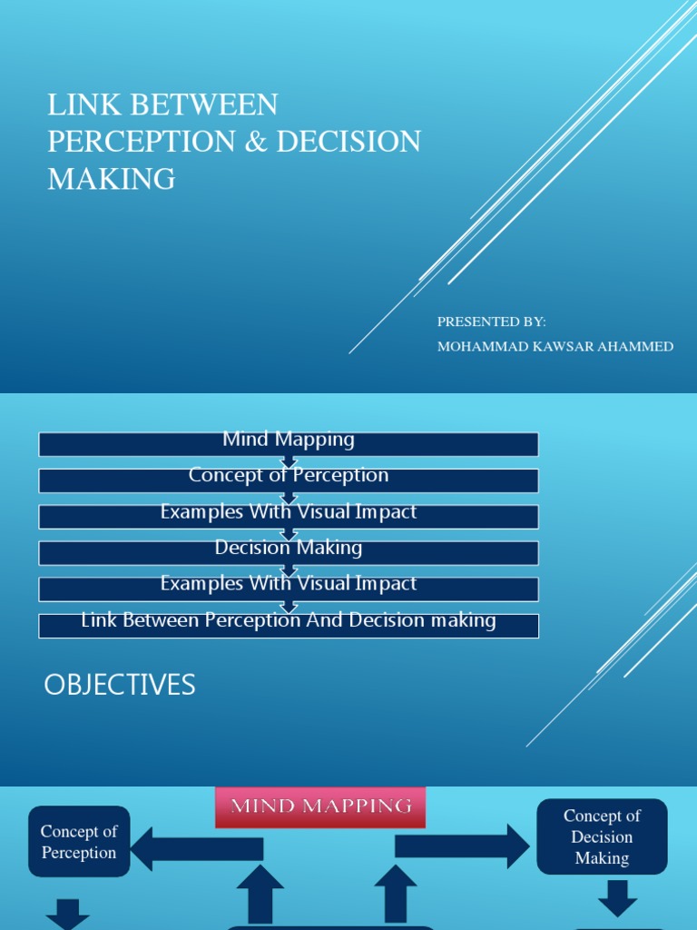 Link Between Perception & Decision Making: Presented By: Mohammad ...