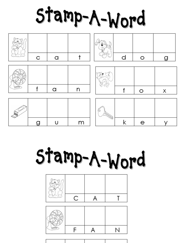 Stamp A Word Center Sheets | PDF