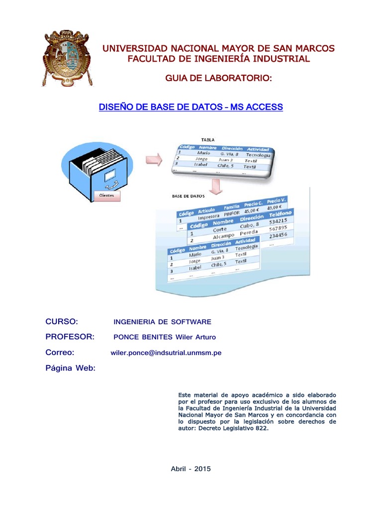 Lab1.1 Creación de Base de Datos - Access | PDF | Bases de datos | Informática
