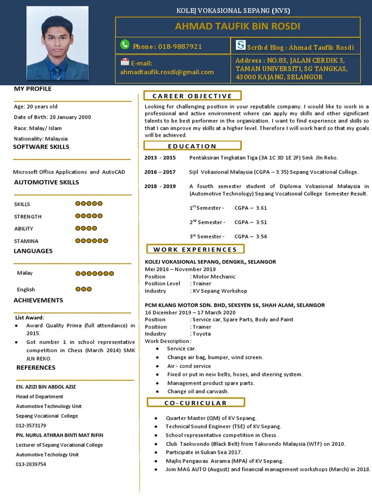 Resume TAUFIK | PDF | Business