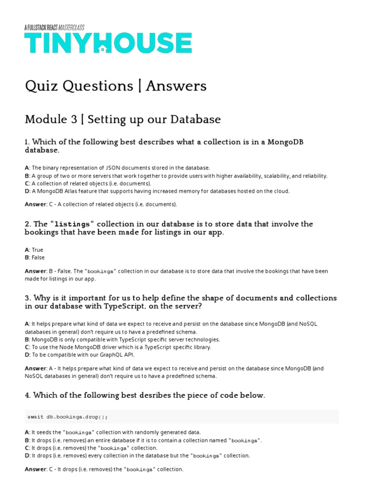 Quiz Questions - Answers Quiz Questions - Answers: Module 3 - Setting ...