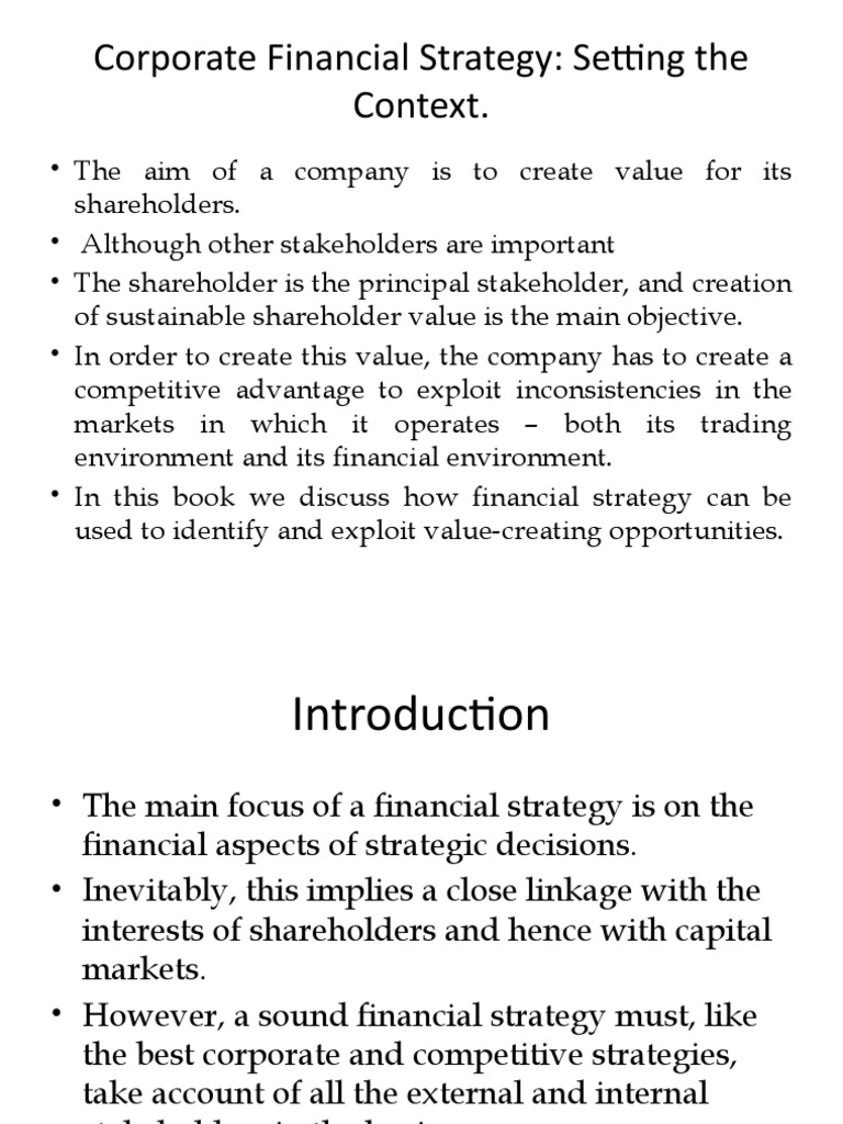 Corporate Financial Strategy: Setting The Context | PDF | Investing ...