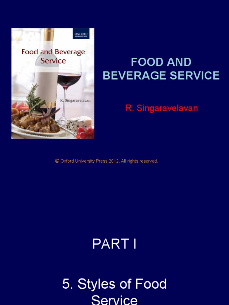 Food and Beverage Service: R. Singaravelavan | PDF | Buffet | Cafeteria