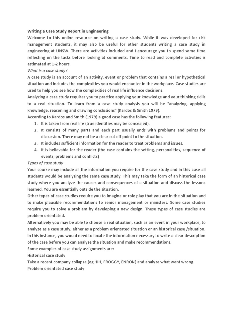 Case Study Handouts 12june2020 | PDF | Case Study | Risk