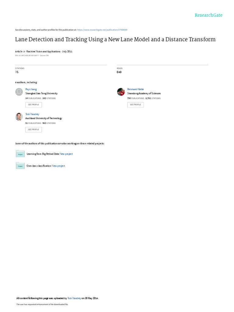 Lane Detection and Tracking Using A New Lane Model | PDF | Distance ...