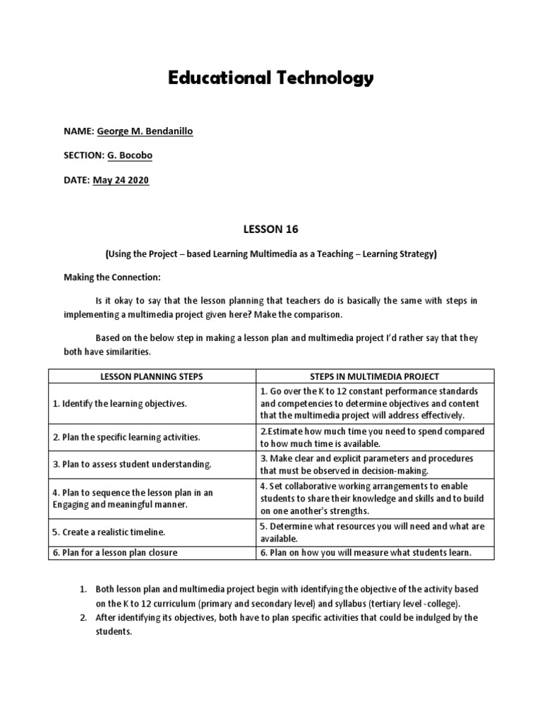 Edtech | PDF | Lesson Plan | Educational Technology