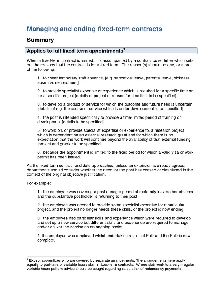 Managing Fixed-Term Contracts Guide | PDF | Recruitment | Employment