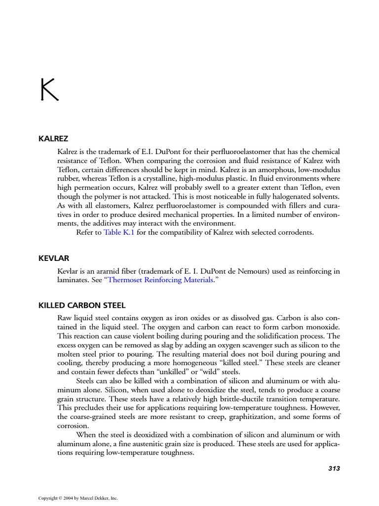 Kalrez: Table K.1 | PDF | Chemical Compounds | Chemistry