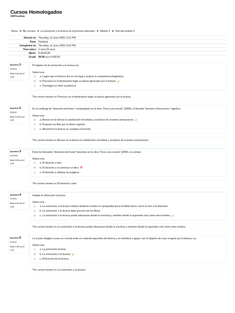 Test Del Módulo 2 Descargar Gratis Pdf Comprensión Lectora